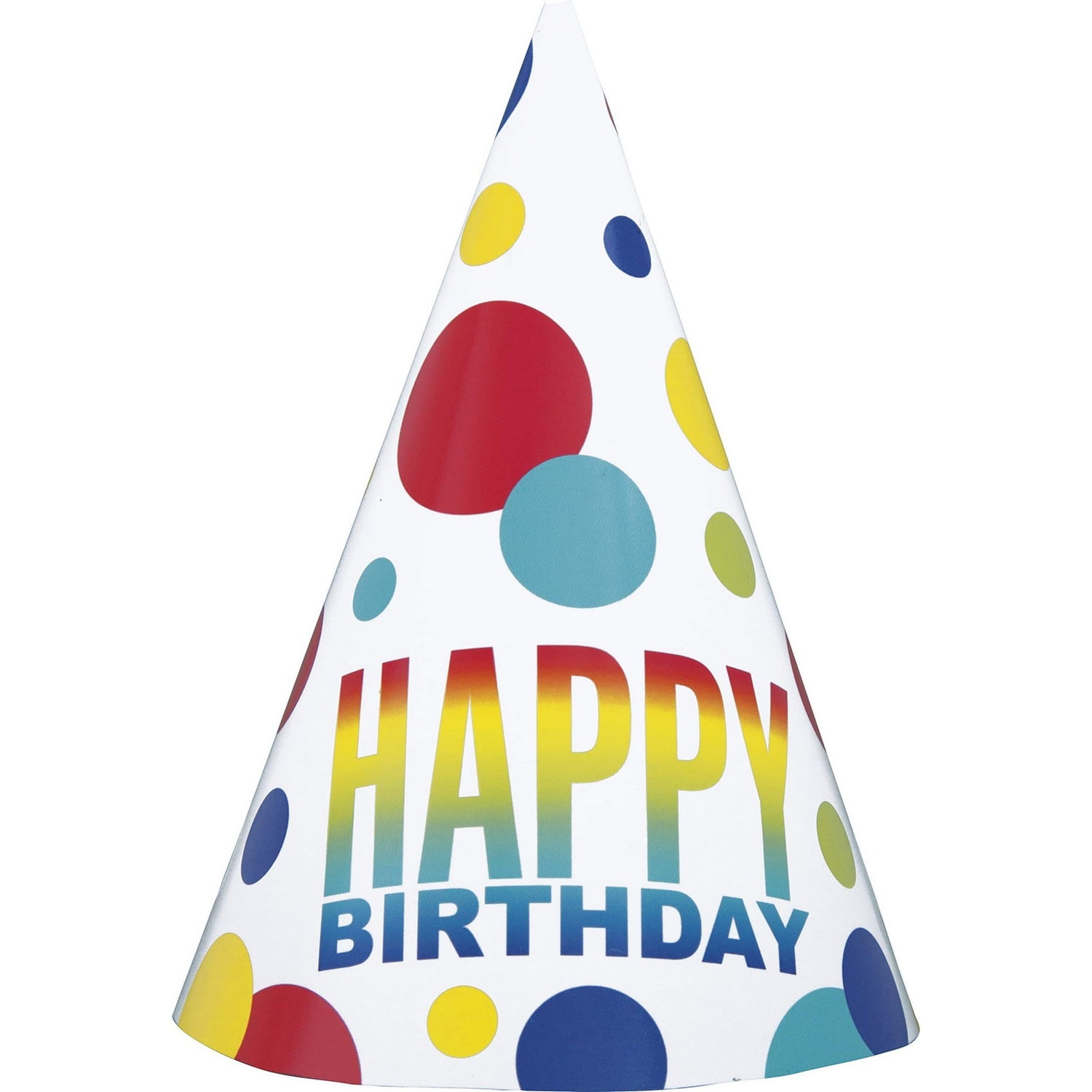 Unique Party Spotted Birthday Party Hats (Pack of 8) - Walmart.com