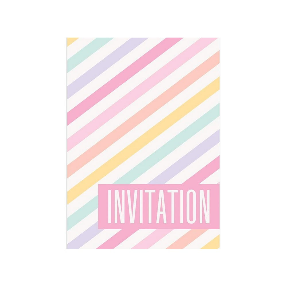 Unique Party Stripe Invitations (Pack of 8) - Walmart.com