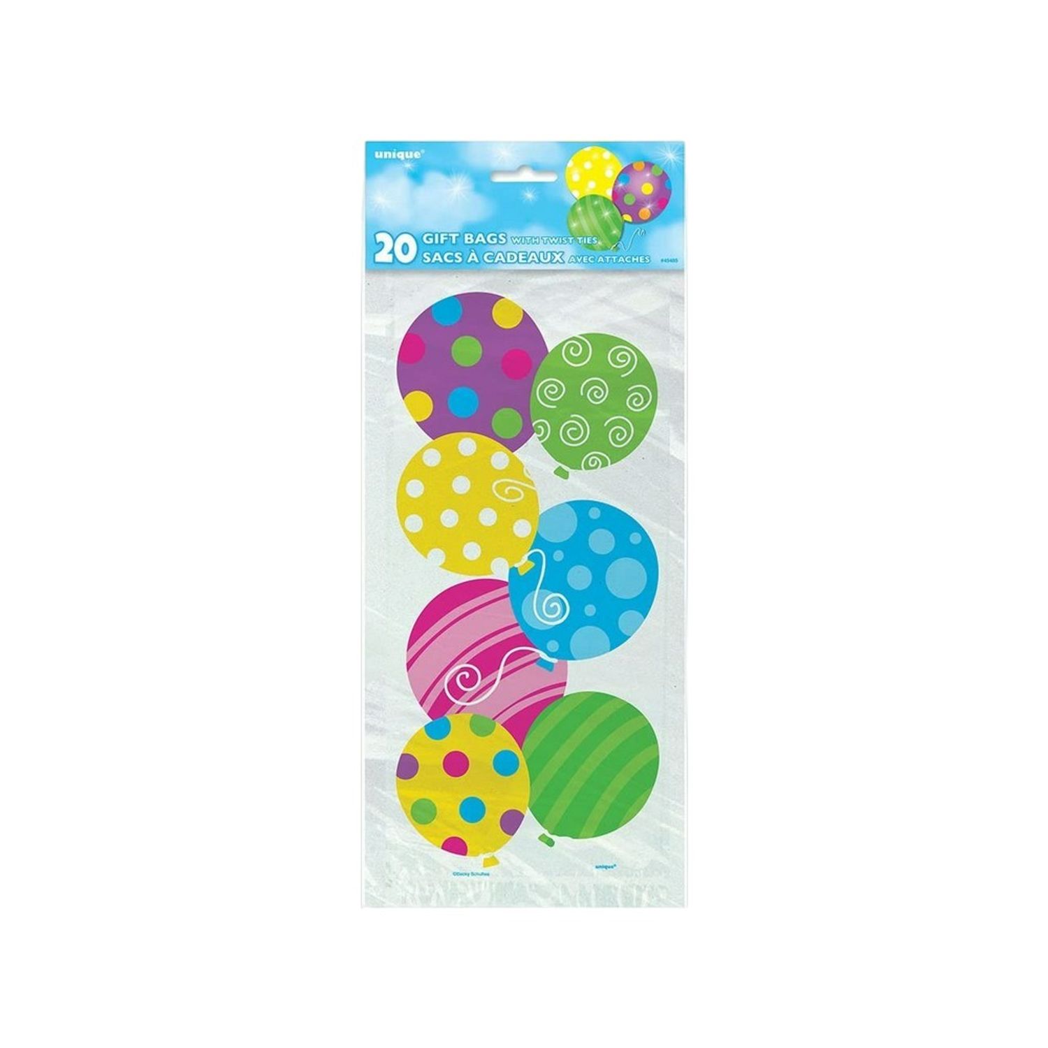 Unique Party Twinkle Balloons Cellophane Party Bags (Pack of 20 ...