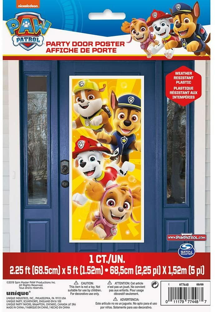 Unique Brand Paw Patrol Kids Wall Decoration, Plastic Door Poster, 27 ...