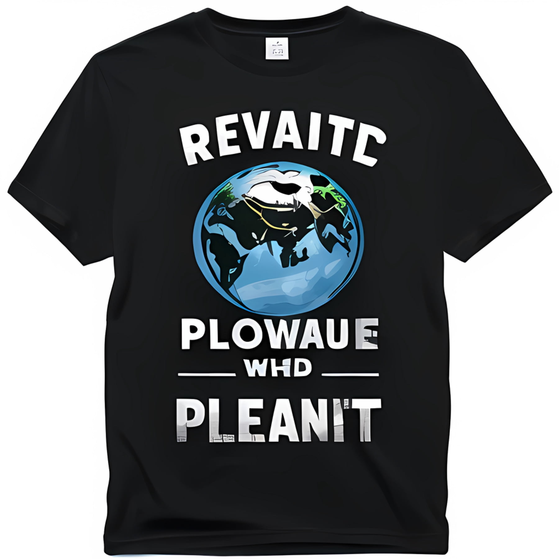 Unique 'Poor Design' Earth Globe Vector T-Shirt Design on Black ...
