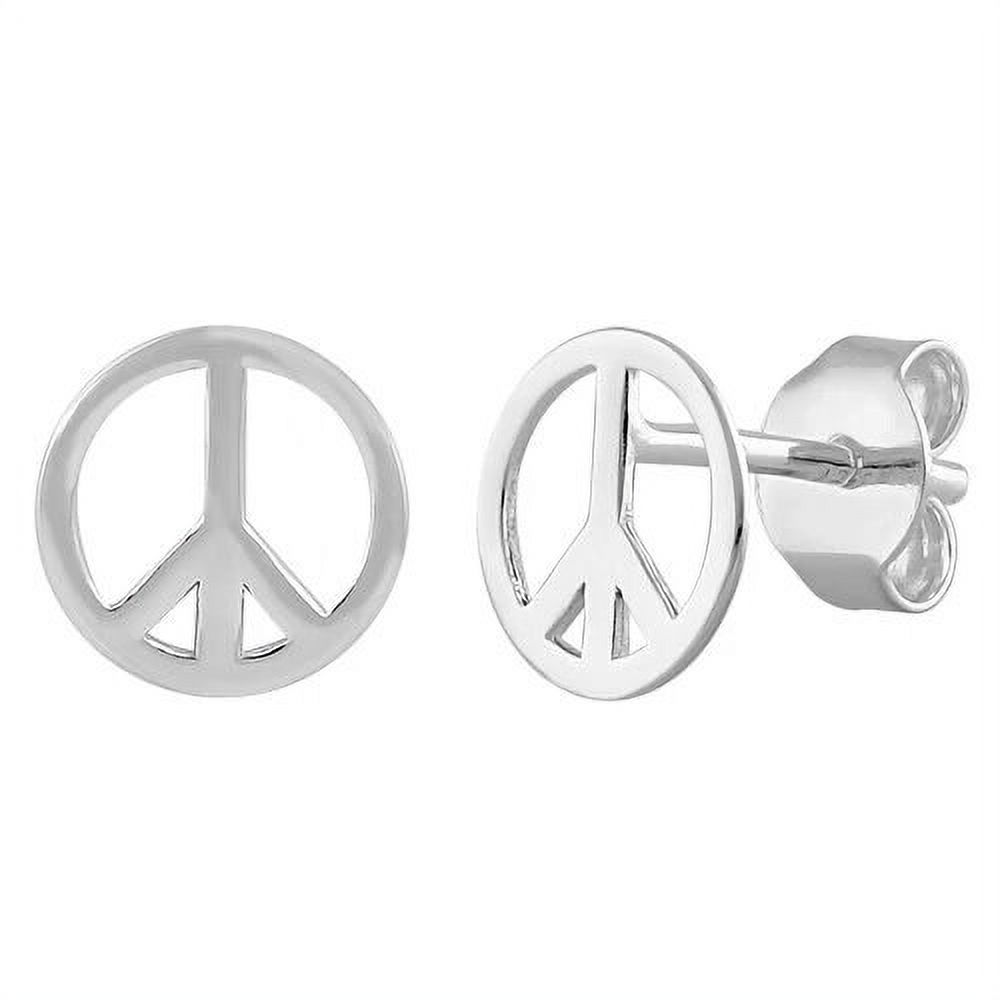 Unique Pretty Hawaiian Peace Sign Earring, Sterling Silver Peace Sign ...