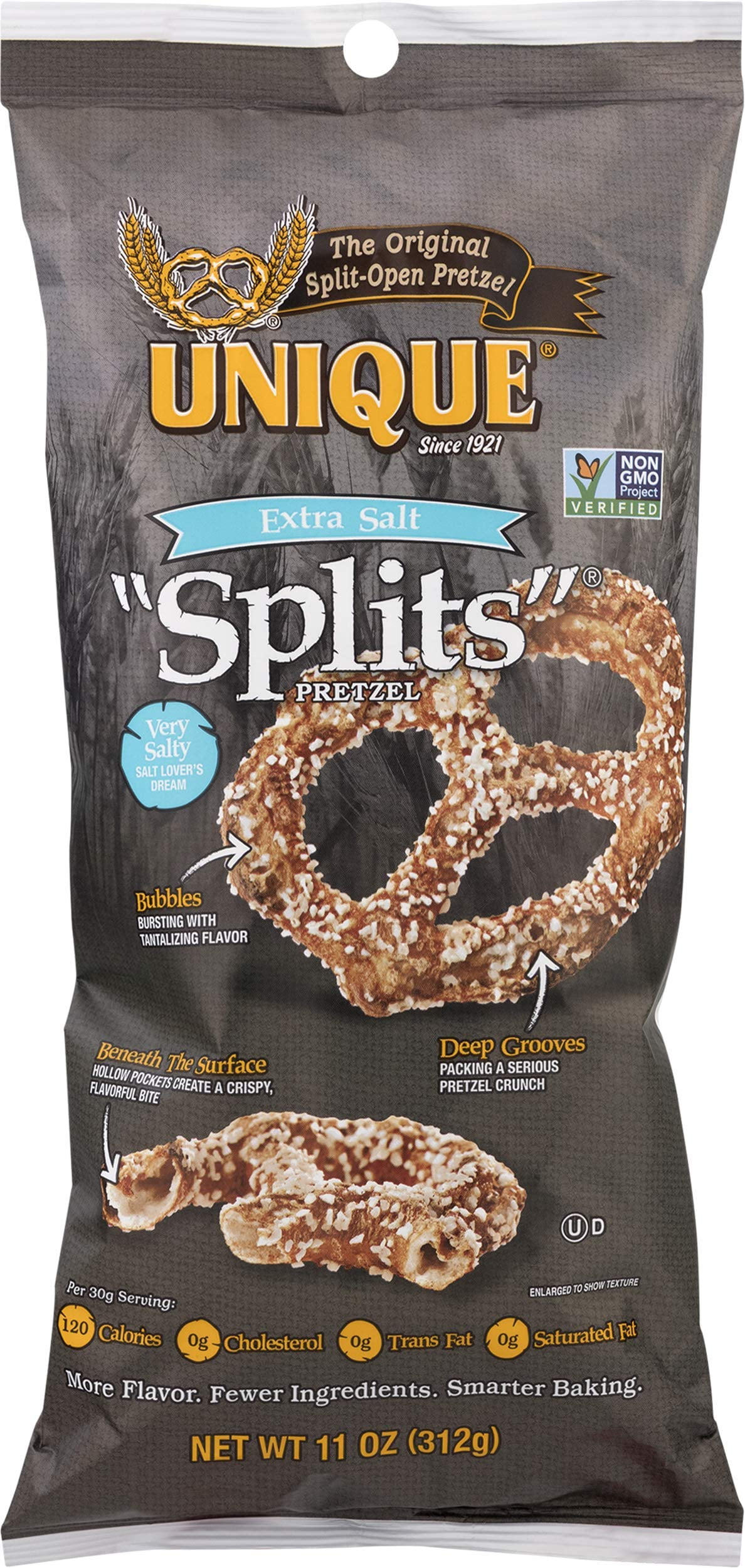 Unique Pretzel Splits Extra BCF26 Salt, 11 oz (Packaging may vary ...