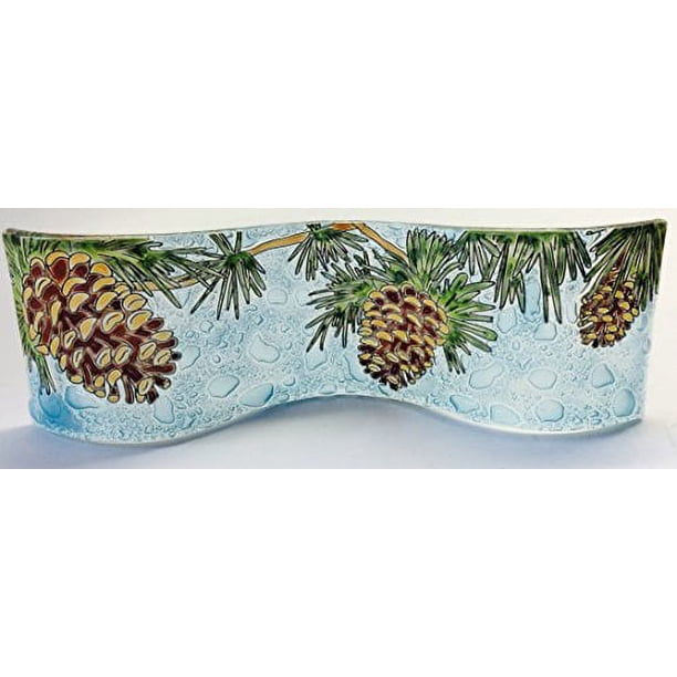 Unique Quality Fused Wavy Glass 8.5" Figurine Pine Cones - Walmart ...