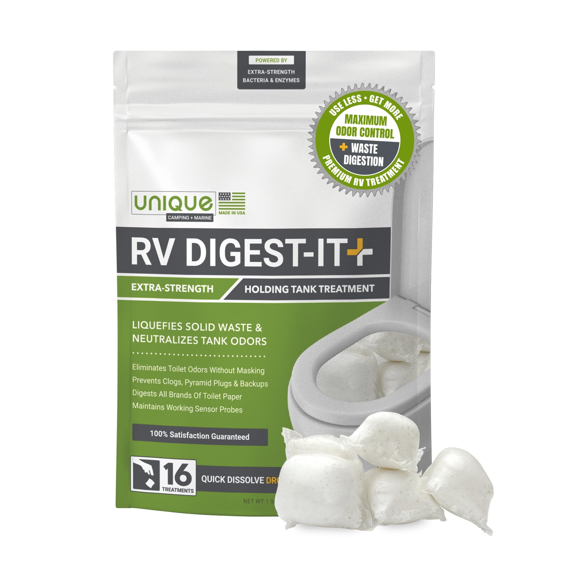 Unique RV Digest-It+ Extra-Strength Black Tank Treatment Pod ...