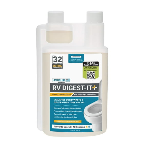 Unique RV Digest-It Plus Ultra-Concentrate, 32 oz, 32 Black Tank and Toilet Treatments - Walmart.com