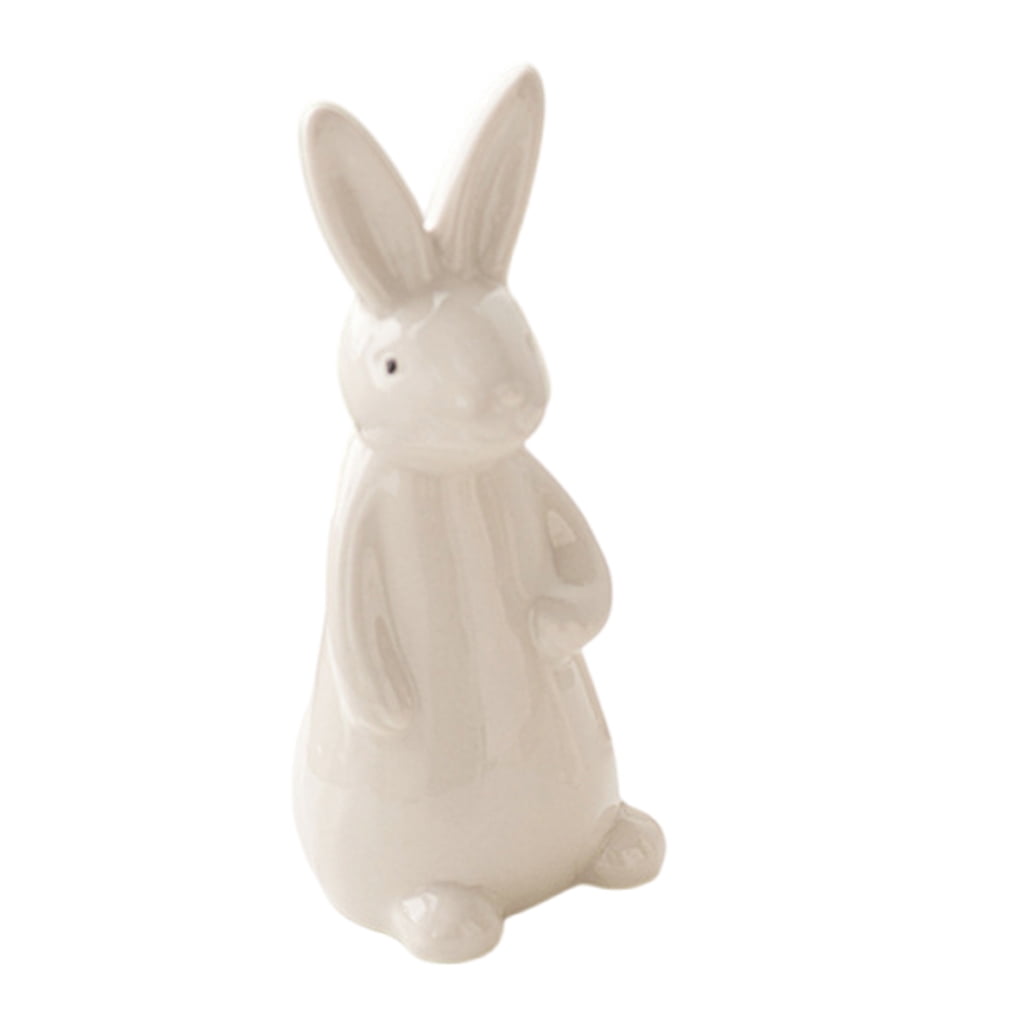 Unique Rabbit Accent, White Ceramic Rabbit Figure Table Display ...