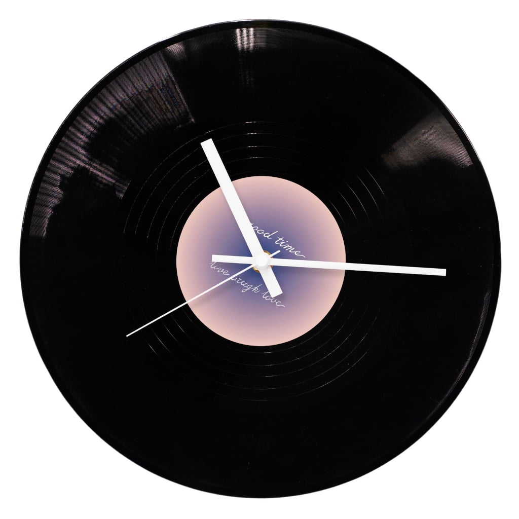 Unique Record Shape Clock With Modern Sunset Desiging and Desk Display ...