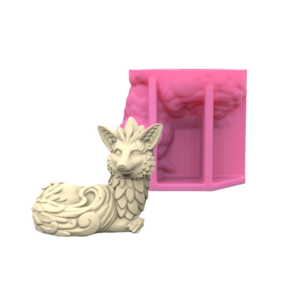 Unique Resin Mold Silicone Craft Mould Flexible Vase Moulds Fox Shape ...