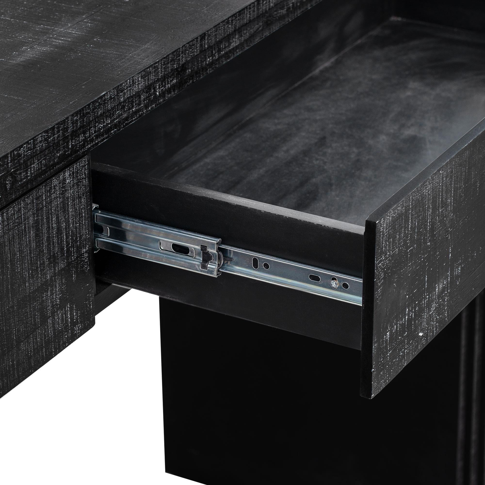 Unique Retro Silhouette Console Table with Open Style, Two Top Drawers ...