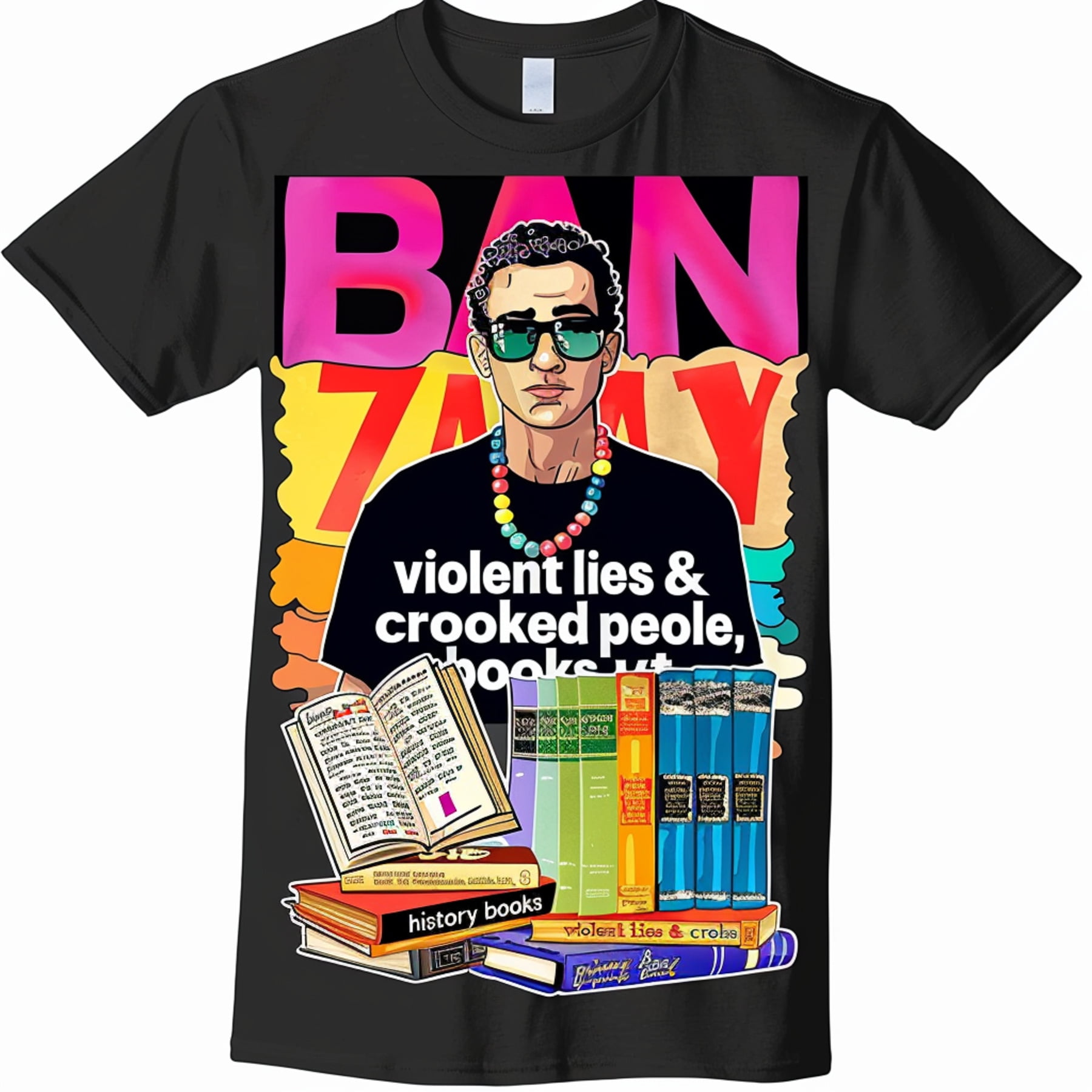 Unique Ringo Star Themed T Shirt: BAN & Lies Colorful Design with Zorn ...