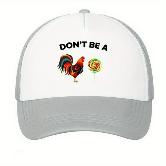 Unique Rooster Lollipop Print Trucker Baseball Cap Duckbill Cap Casual ...
