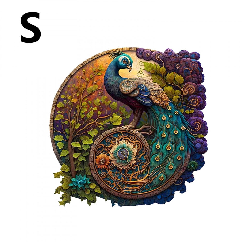 Unique Round Peacock Pattern Wooden Puzzle,Irregular Animal Shapes ...