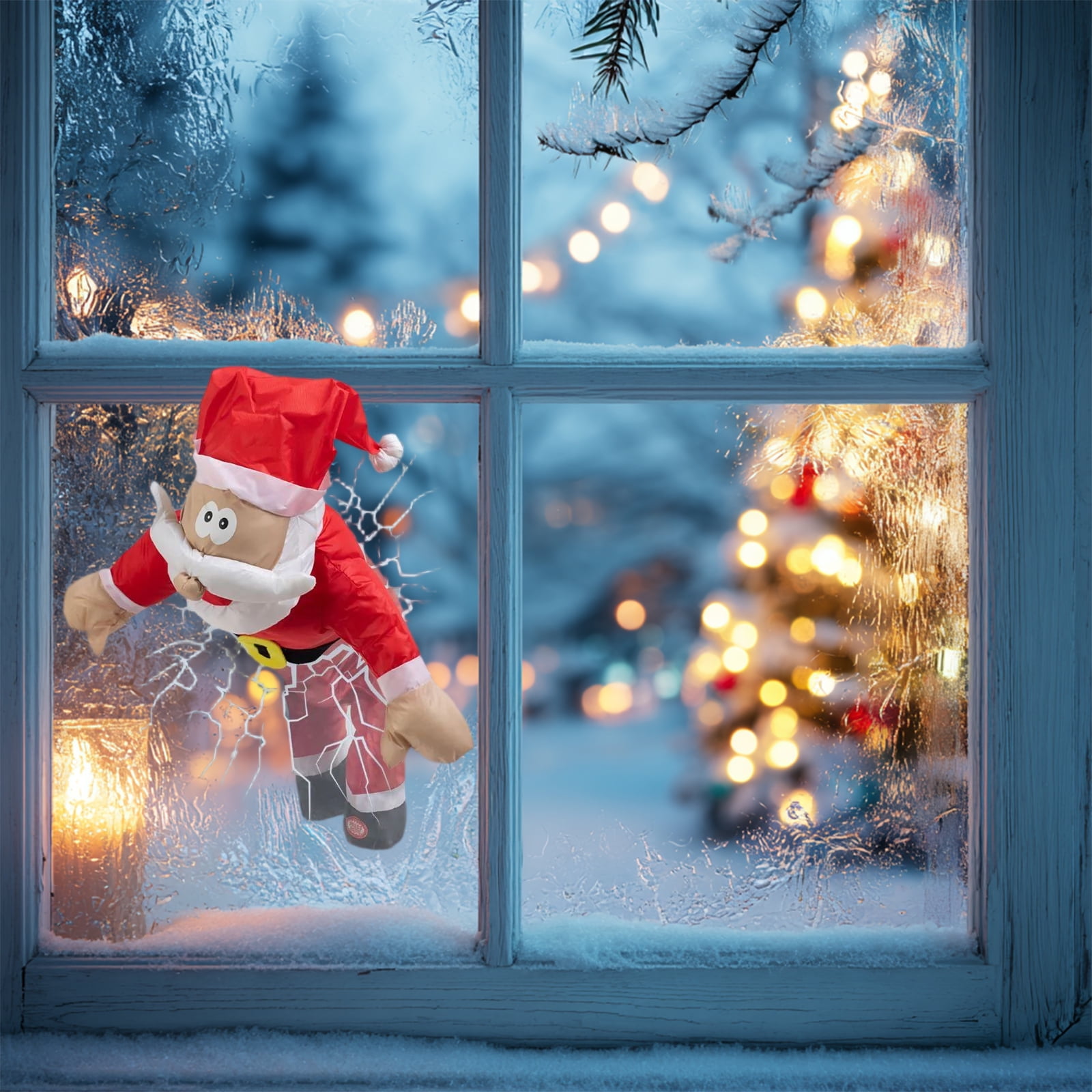 Unique Santa And Reindeer Crash Hilarious Animated Holiday Window ...
