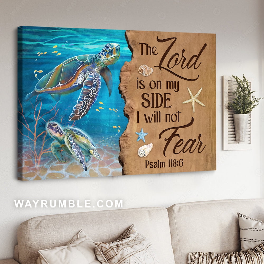 Unique Sea Turtle, Deep Ocean Painting, The Lord Is On My Side - Jesus ...