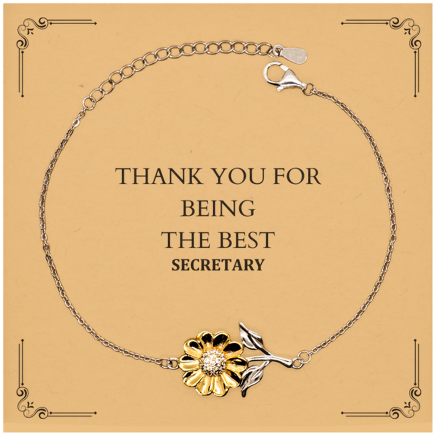 Unique Secretary Sunflower Bracelet Thank You Gift for Christmas and ...