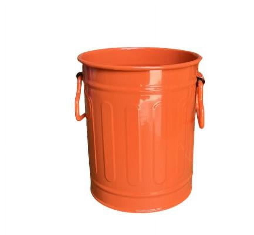 Unique Shaped Orange Iron Pen Holder Multi use Compact Desk Trash Can ...