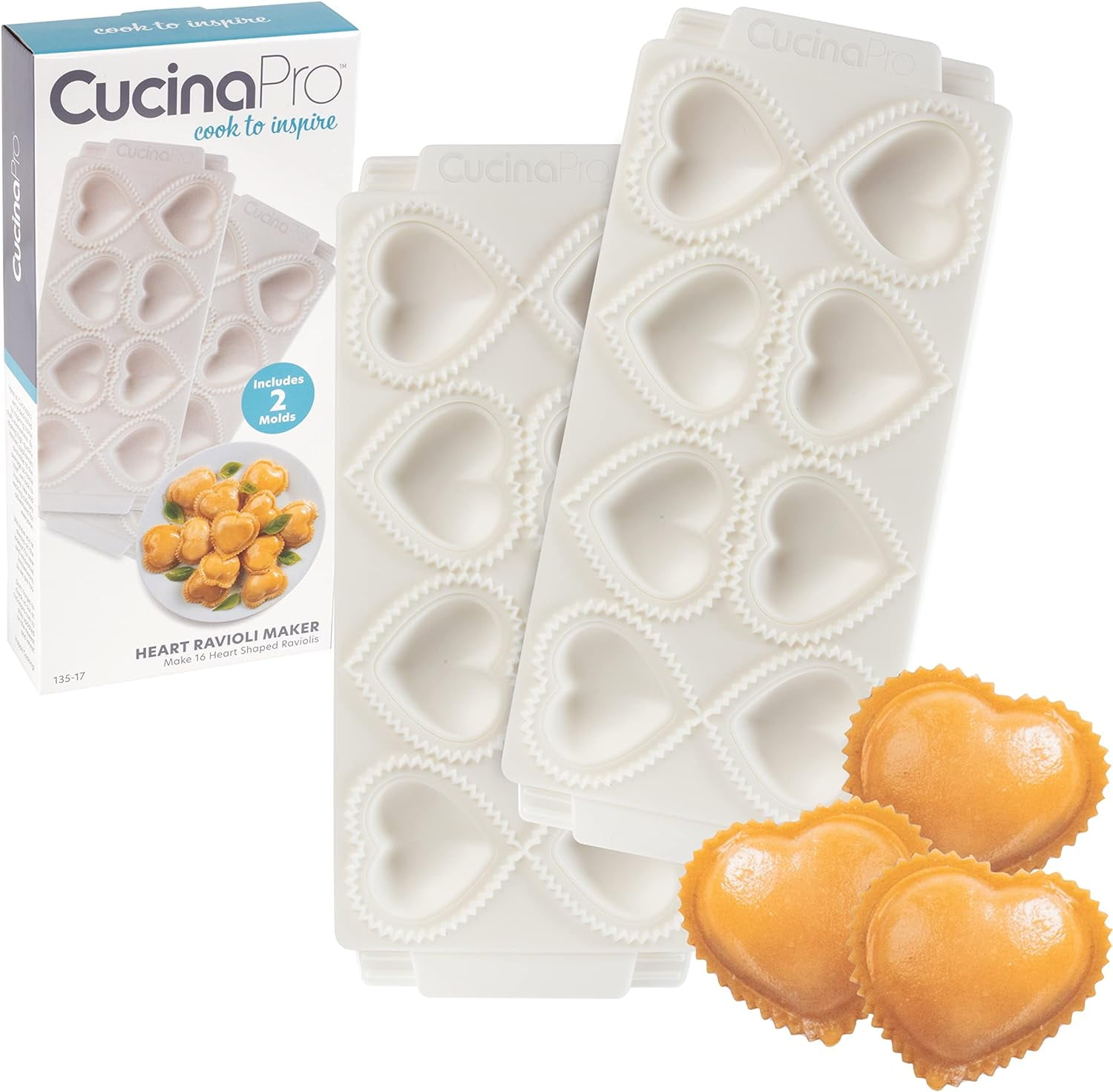 Unique Shaped Ravioli Molds (2 Pack) - Mini Hearts- Homemade Filled ...