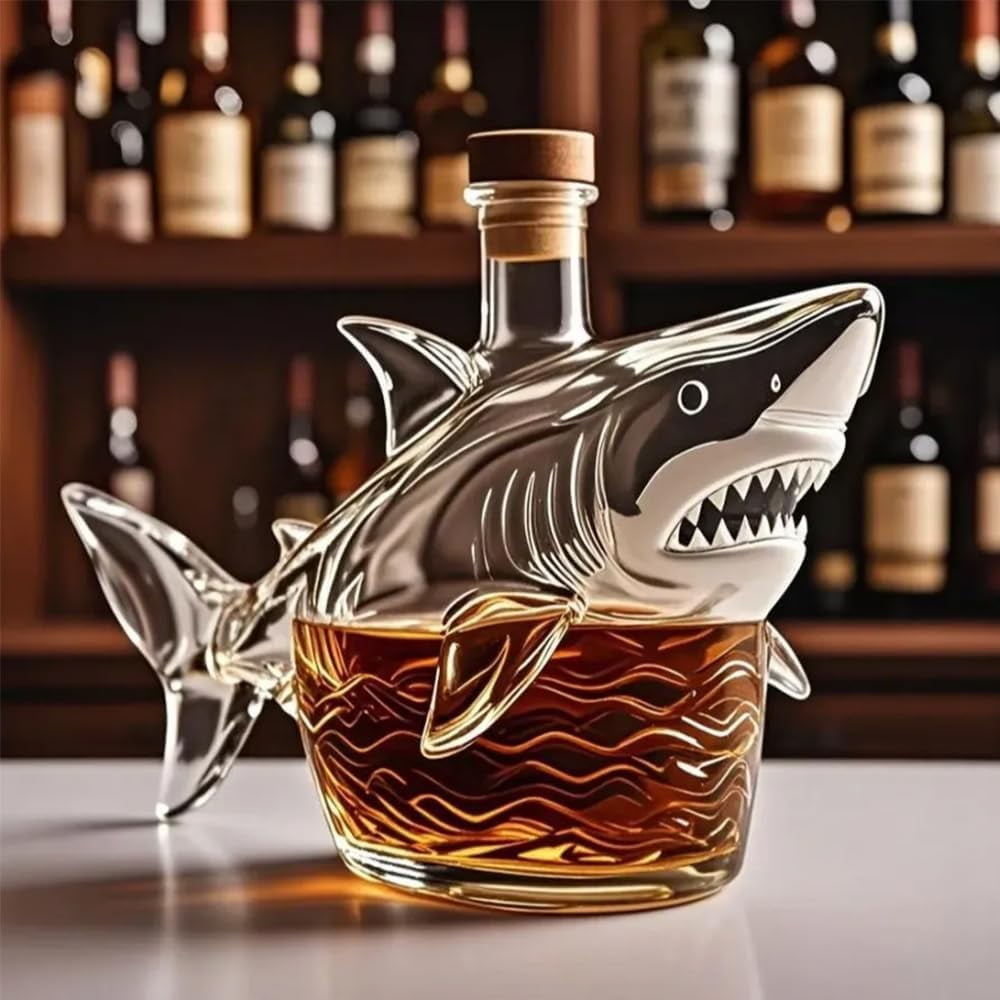 Unique Shark Whiskey Bottle, Shark Statue Whiskey Decanter, Whiskey ...
