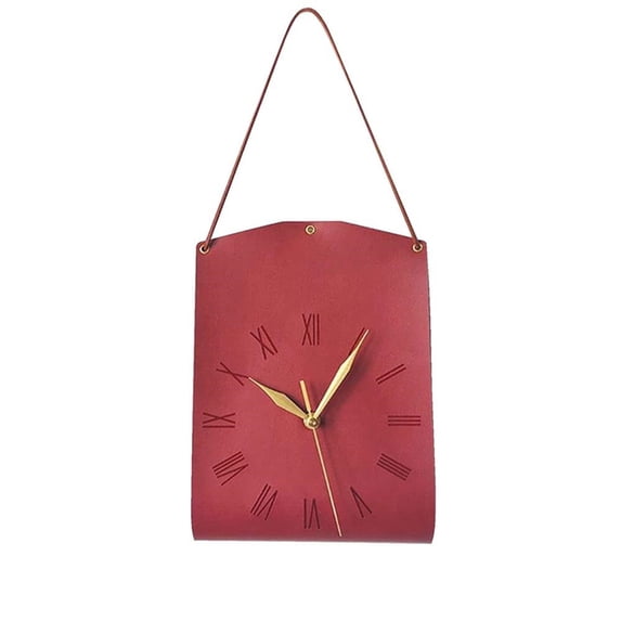 Unique Shoulder Bag Wall Clock Brown Leather Silent CreativeHandbag ...