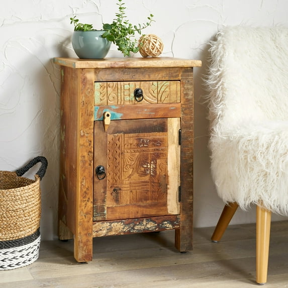 Unique Side Table+Distressed Finish Design”-“Home Decor+Easy Storage ...