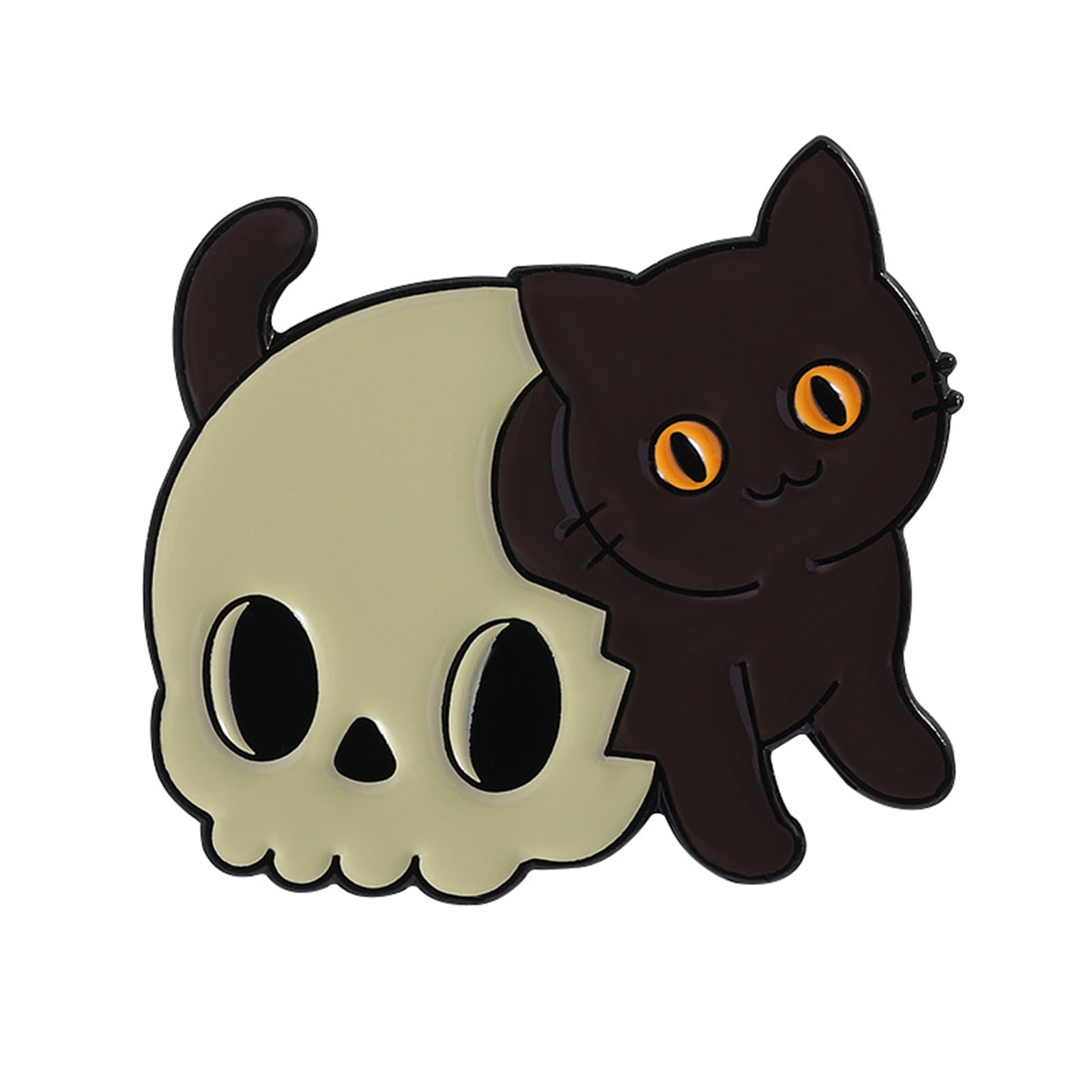 Unique Skeleton Cats Theme Metal Pin Creative Gift Mysterious Black ...
