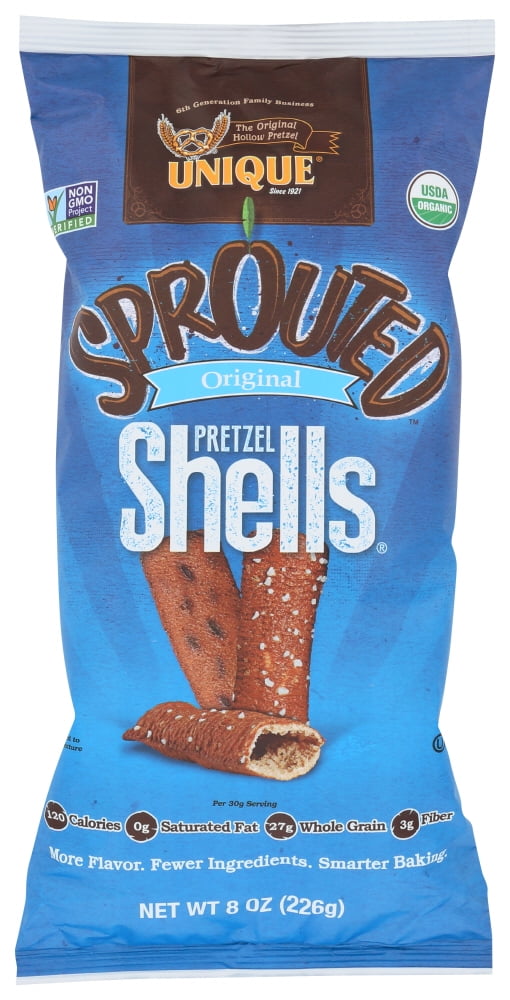 Unique Snacks - Pretzels Sprouted Shells Original Sea Salt, 8 Oz ...