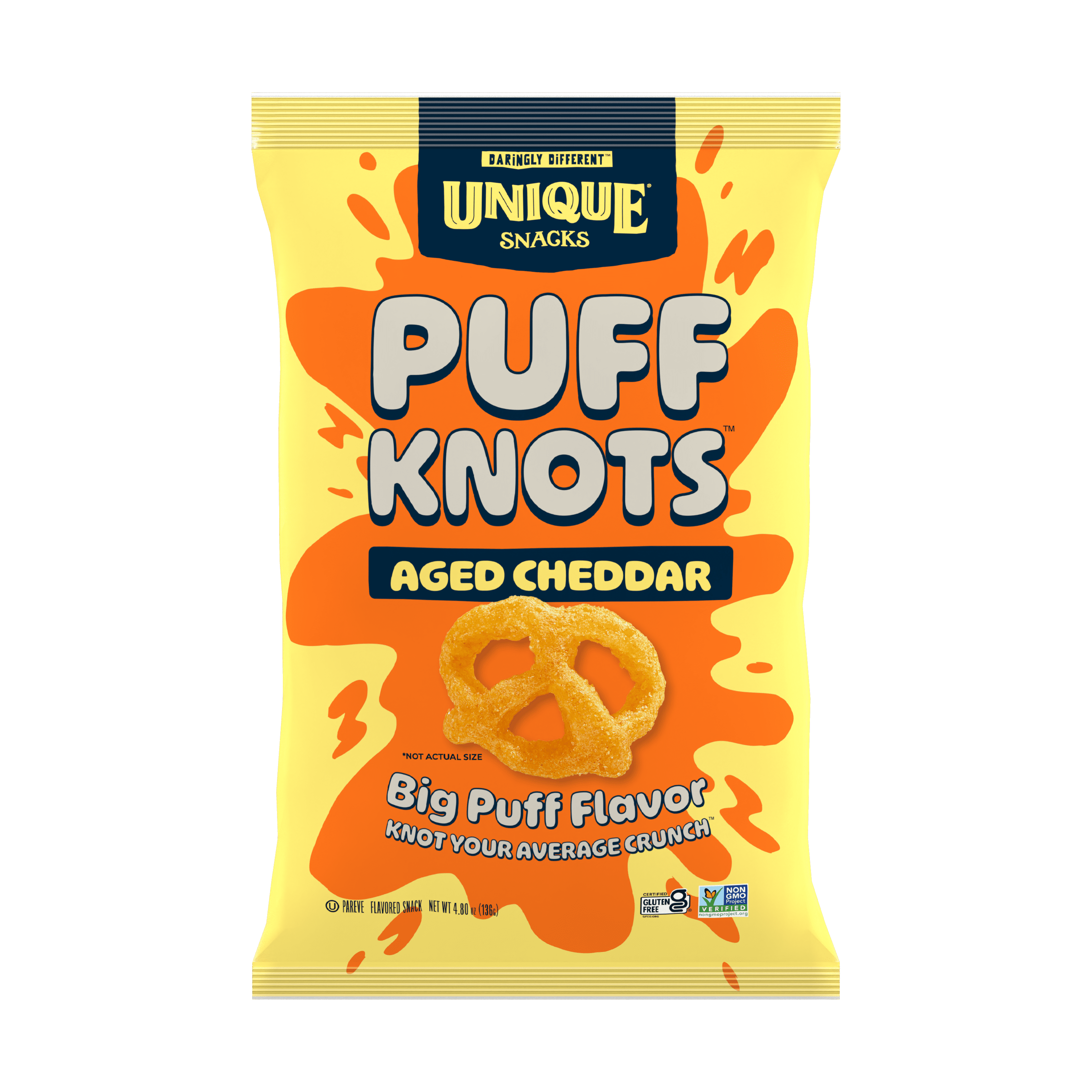 Unique Snacks Puffzels, Aged Cheddar Pretzel Puffs, Crunchy Vegan ...