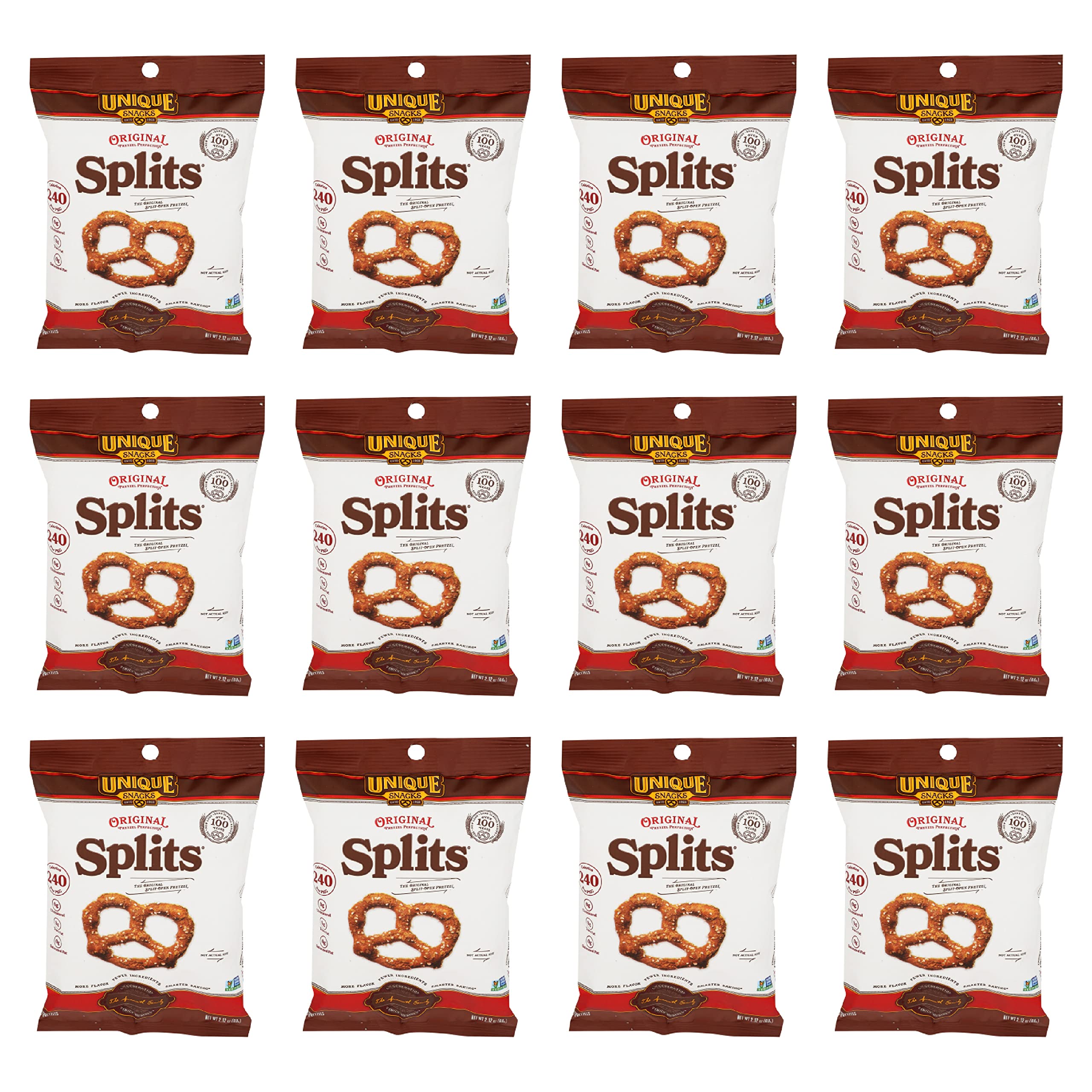 Unique Snacks - Splits, Homestyle, Original Pretzels 2.12 Ounce Bags ...