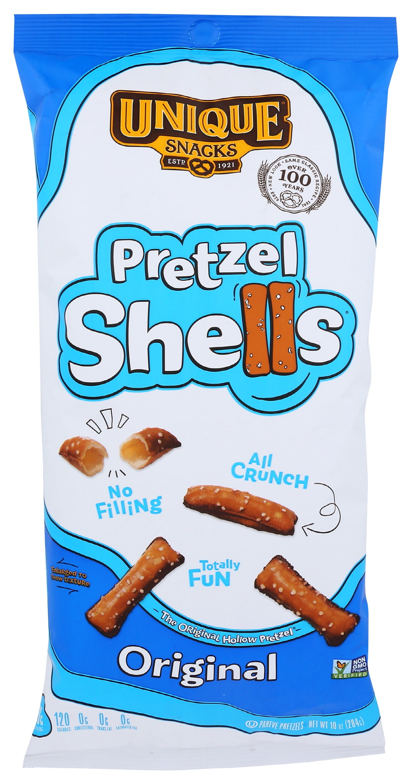 Unique Snacks Savory Cholesterol-free Pretzel Shells, 10 Ounce Bags ...