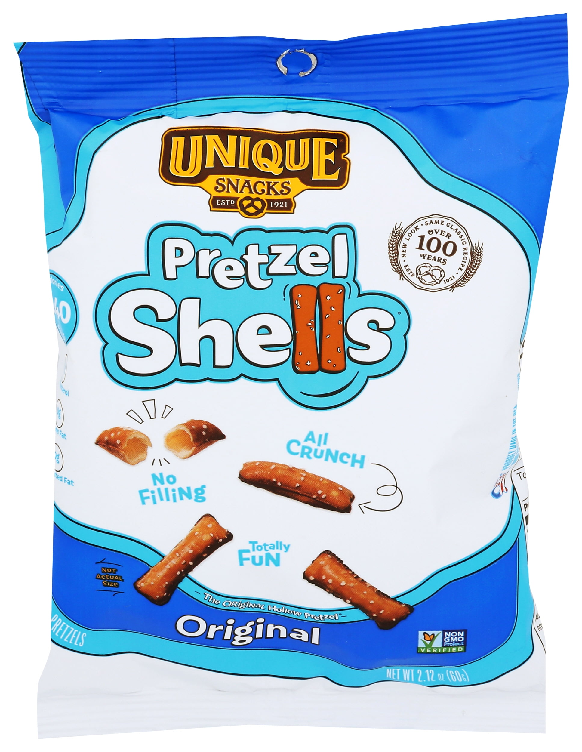 Unique Pretzels, All Natural Pretzel Shells, 24 Bags, 2.1 oz each ...
