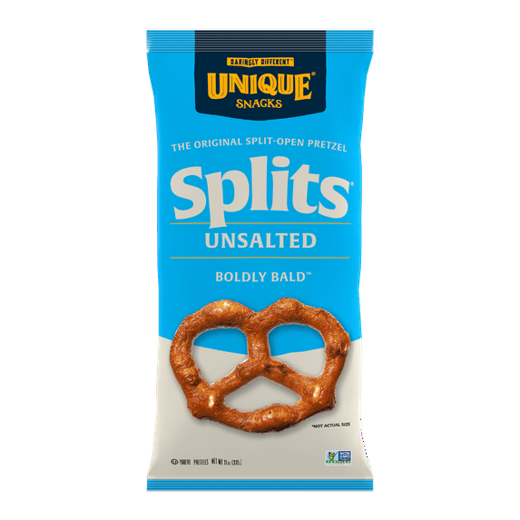 Unique Snacks Unsalted Baked Pretzel Splits, Home-Style, 11oz Bags ...