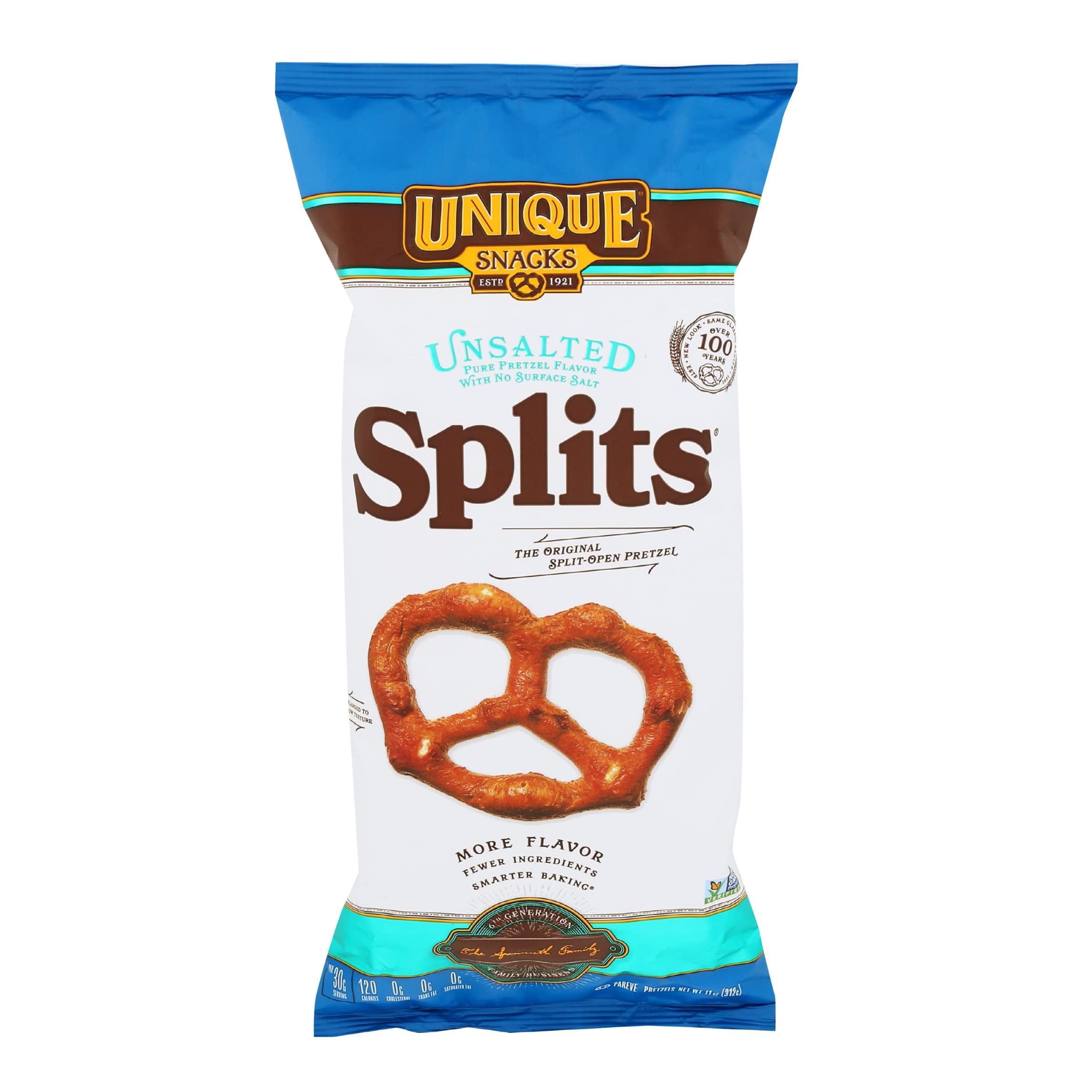 Unique Snacks- Unsalted Splits AKF18 Pretzels, Homestyle Baked ...