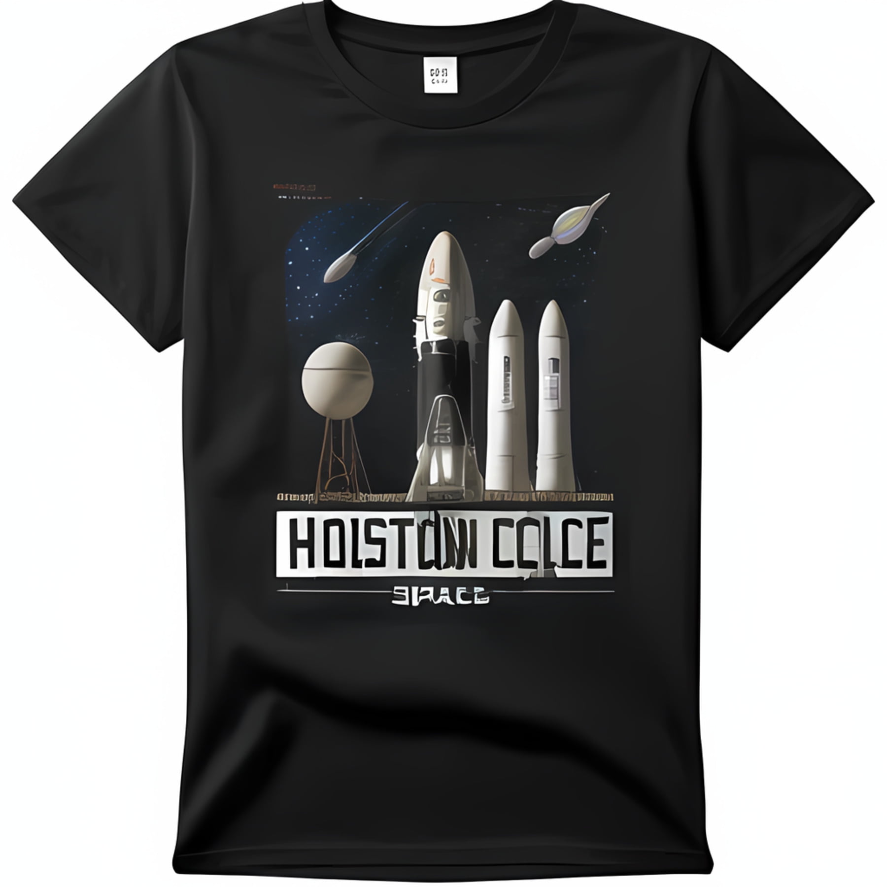 Unique Space Theme T-Shirt with 'H vulnerable' Design Rocket Launchers ...