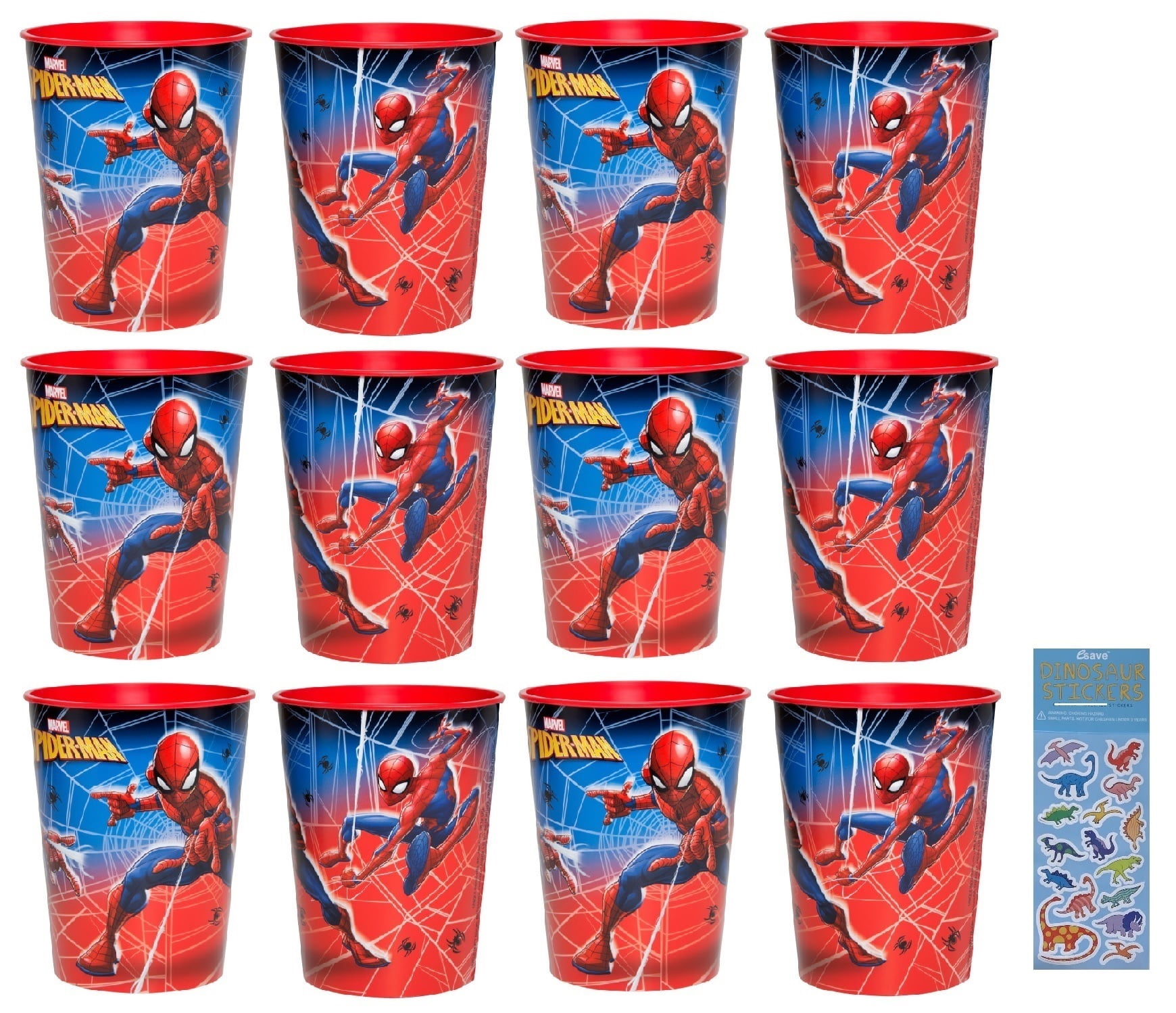 Unique Spiderman Birthday Party Favor Bundle Pack with 12 Reusable ...