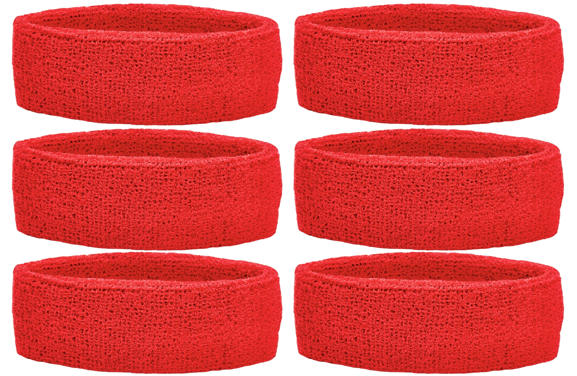 Unique Sports Athletic Performance Team Pack of 6 Headbands - Red ...