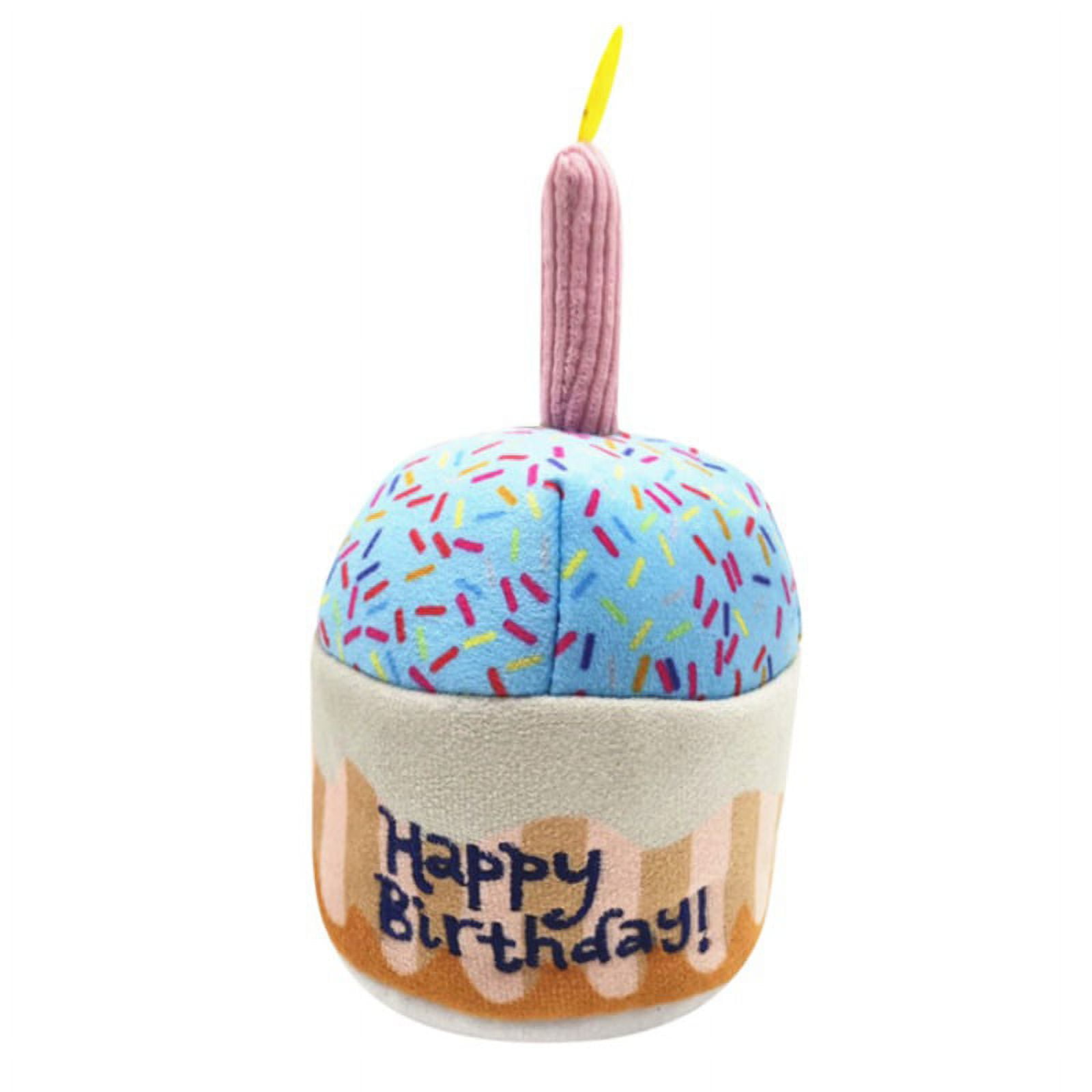 Unique Squeaky Plush Dog Birthday Cake Toys - Walmart.com