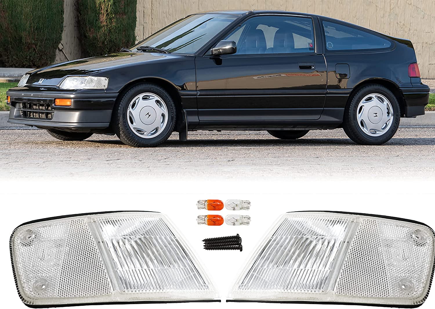 Unique Style Racing, Clear 1988-1989 Honda CR-X DX HF Parking Turn ...