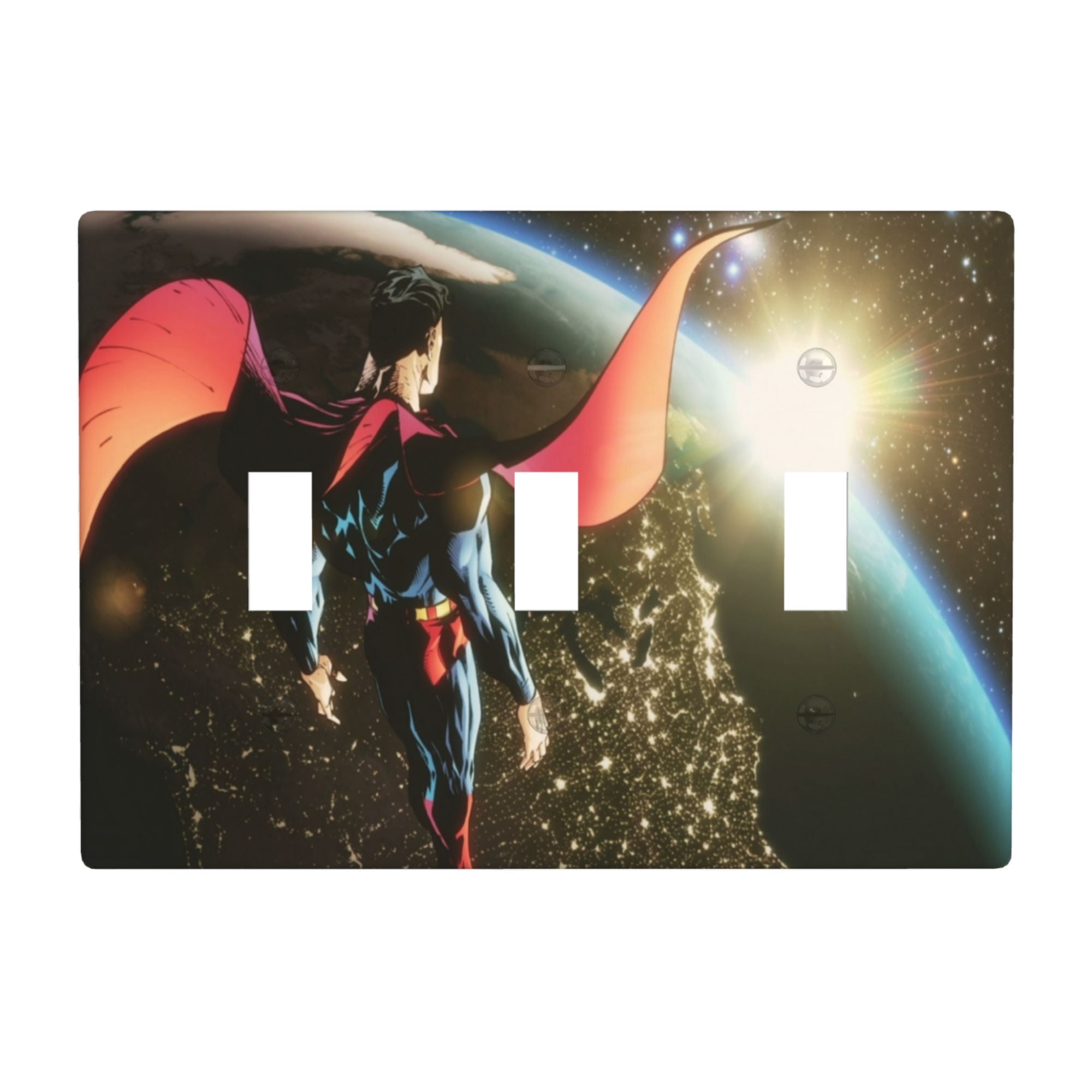Unique Superman Cartoon - Themed Triple Toggle Switch Decorative Panel ...