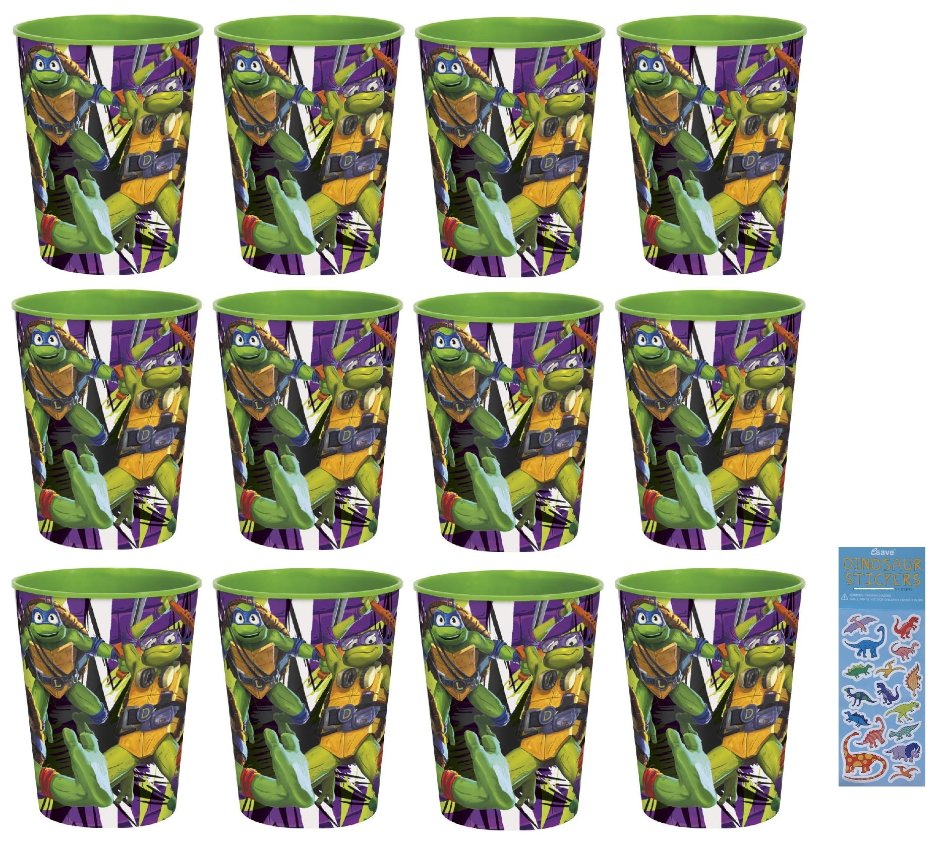 Unique TMNT Teenage Mutant Ninja Turtles 16oz Plastic Reusable Party ...