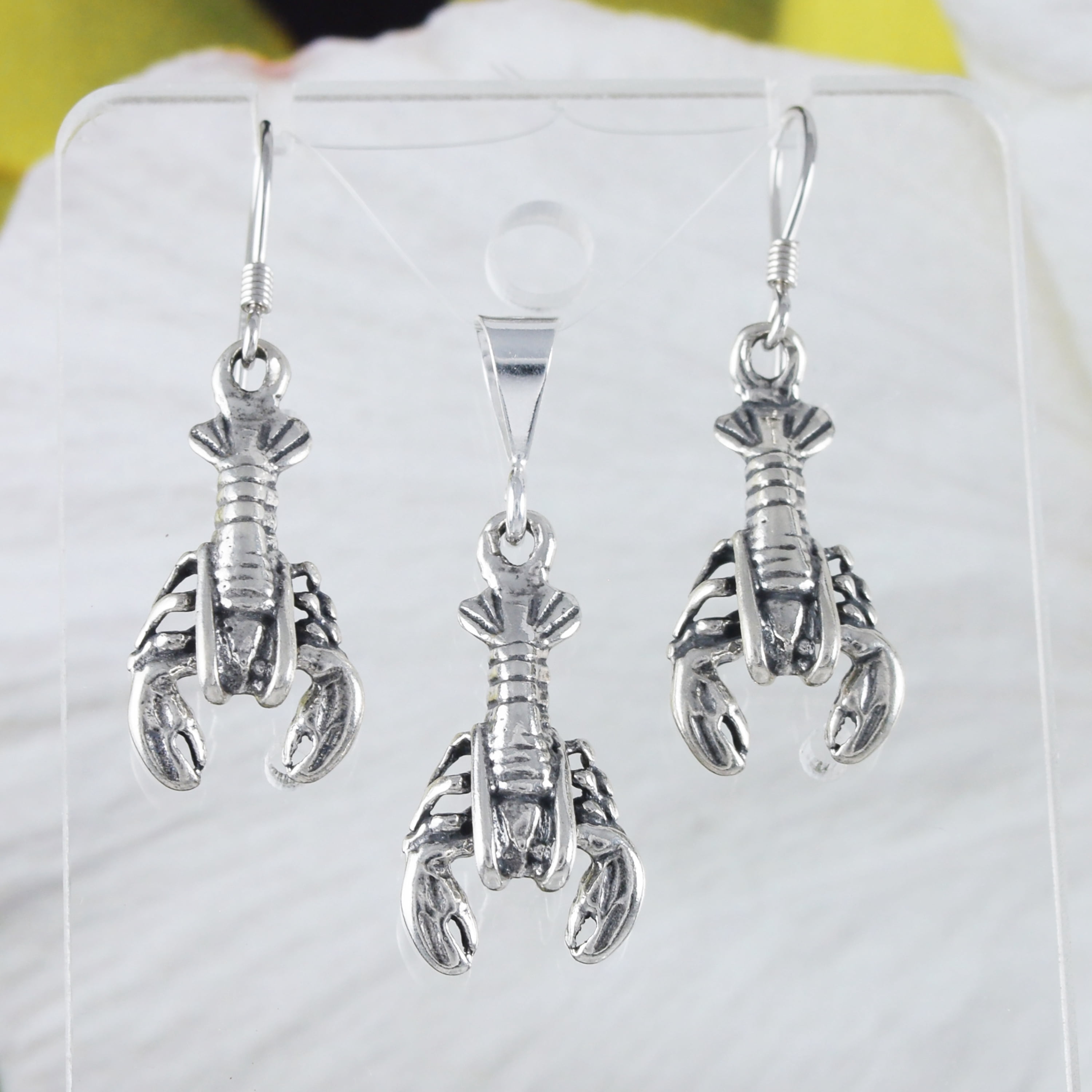 Unique Texan Crawfish Earring and Necklace, Sterling Silver Crawfish ...