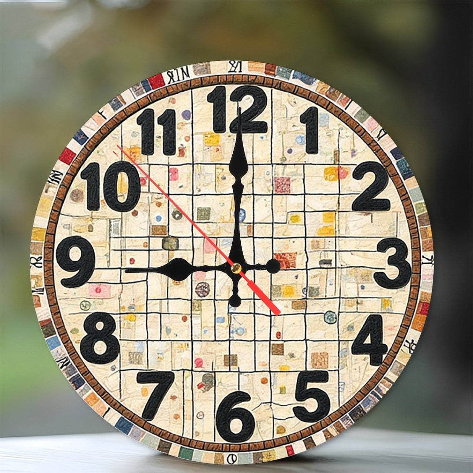 Unique Vintage Collage Wall Clock Home Decor 10-Inch Silent Wooden Wall ...