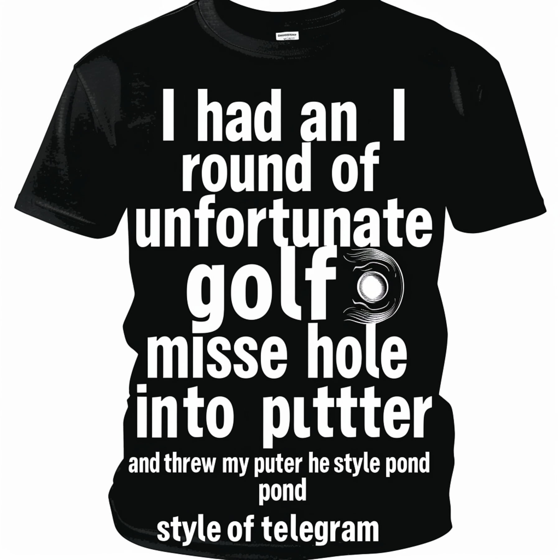 Unique Vintage Telegram Style T Shirt: Missed Every Hole & Threw Putter ...