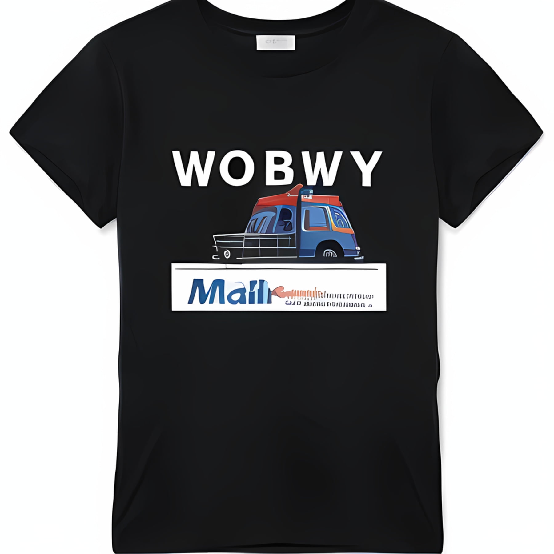 Unique 'WARRY' Van Design Black T-Shirt Classic American Style with a ...