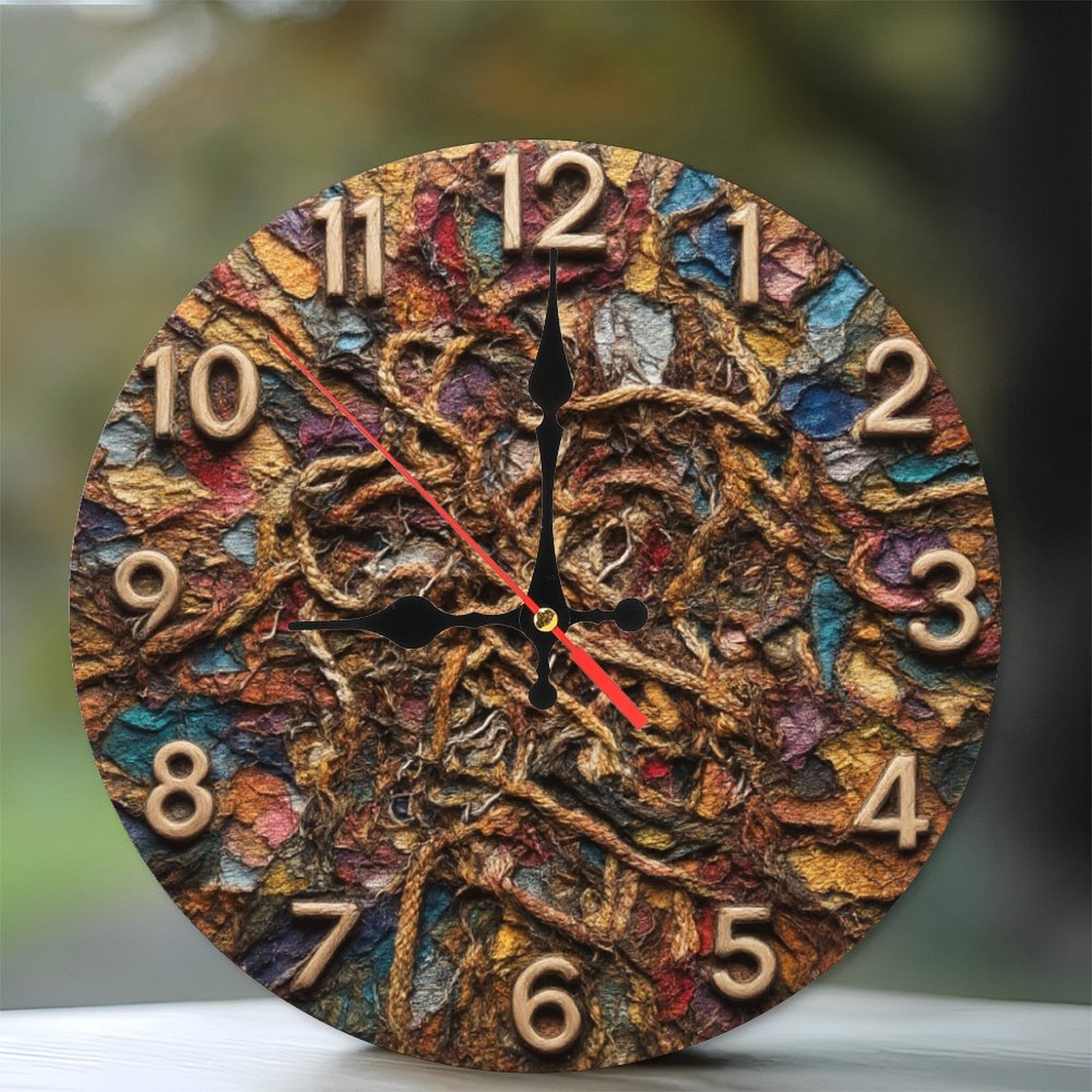 Unique Wall Clock Decor Rope Texture Abstract Art Home Decor 10-Inch ...