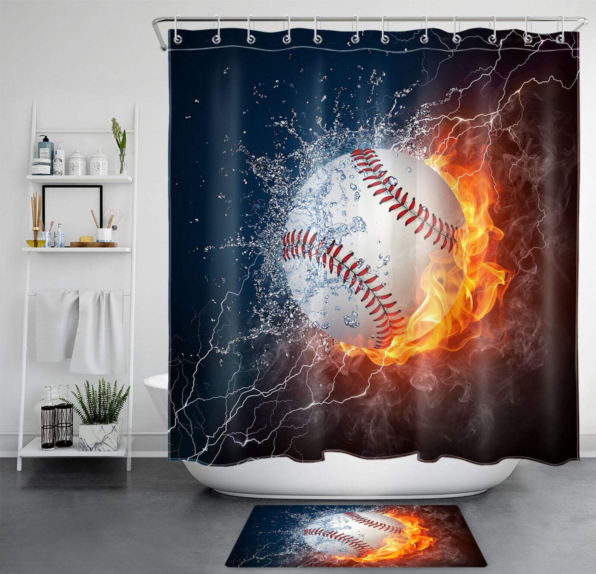 Water Fire Shower Curtain Bathroom - Walmart.com