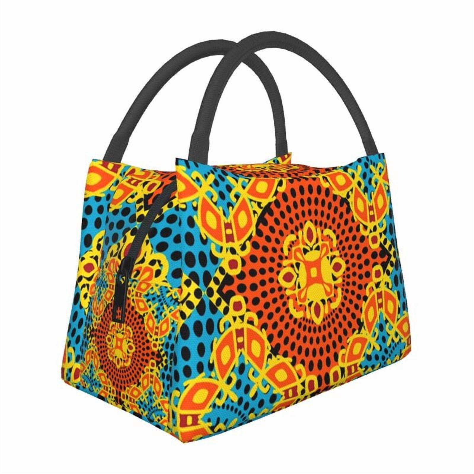 Unique Wax Print Ankara Kente Pattern Lunch Box for Women Cooler ...