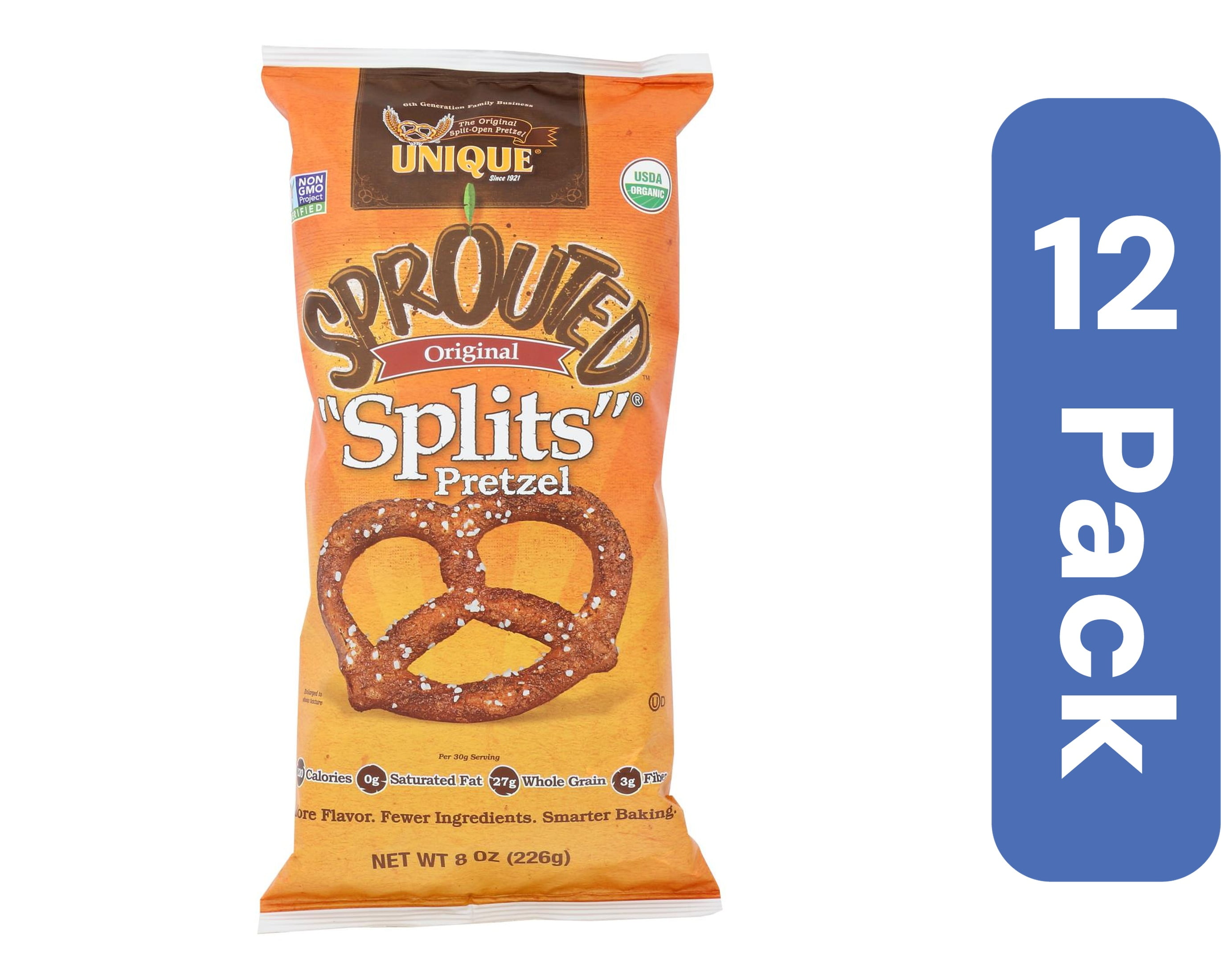 Unique Whole Grain Sprouted Pretzels 8 oz (Pack Of 12) - Walmart.com