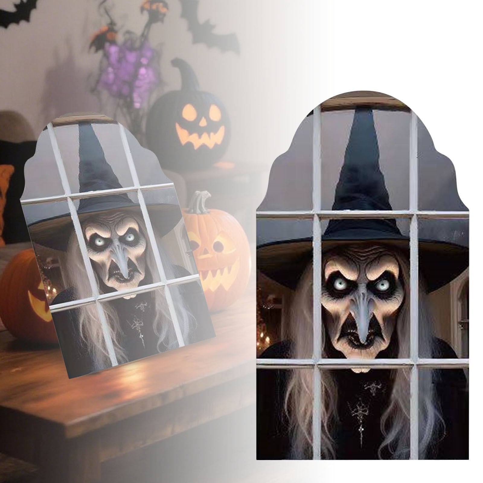 Unique Witch Halloween Decoration Scary Animatronics Talking Wall ...