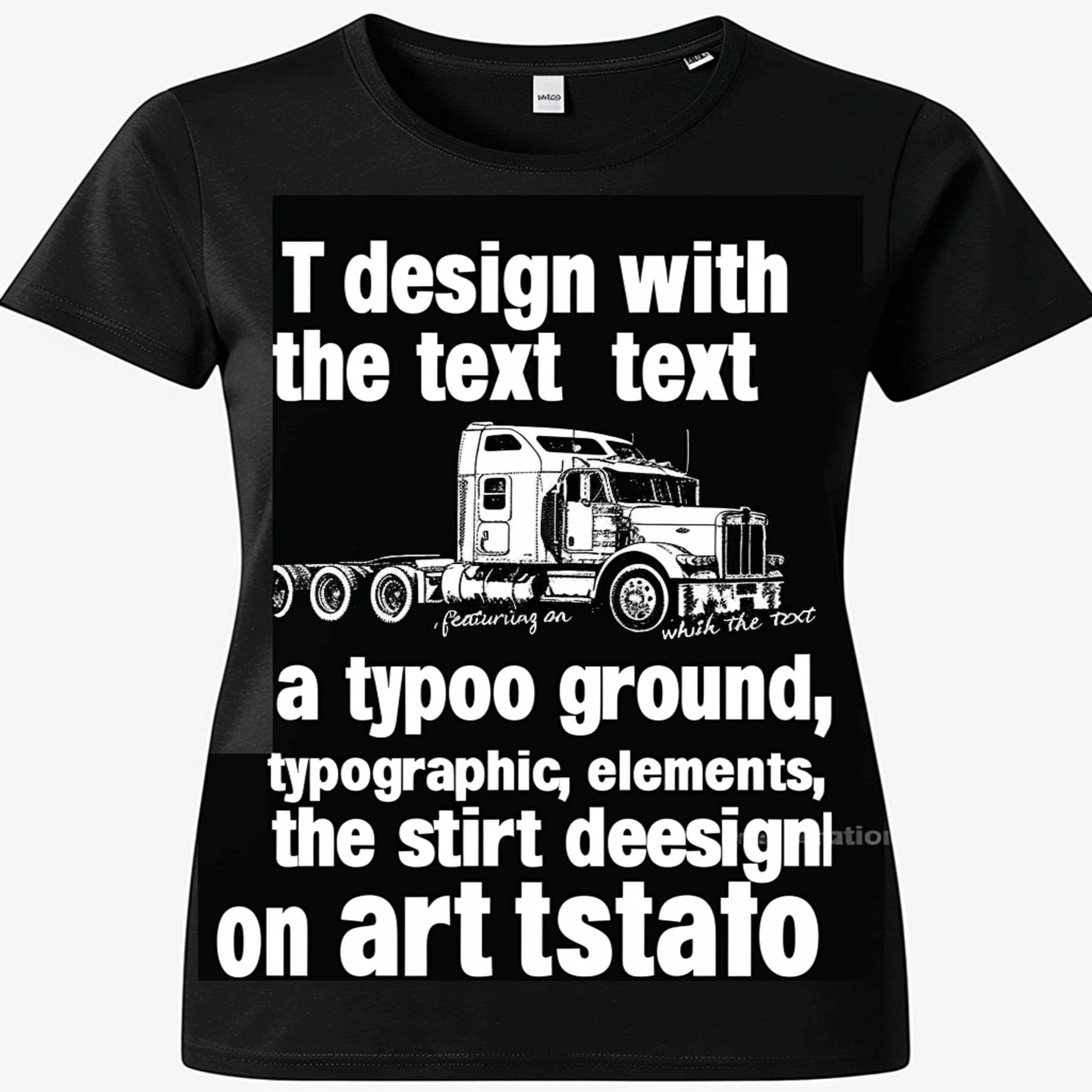 Unique Women's Semi Truck Graphic Tee Chiaroscuro Style Typography ...